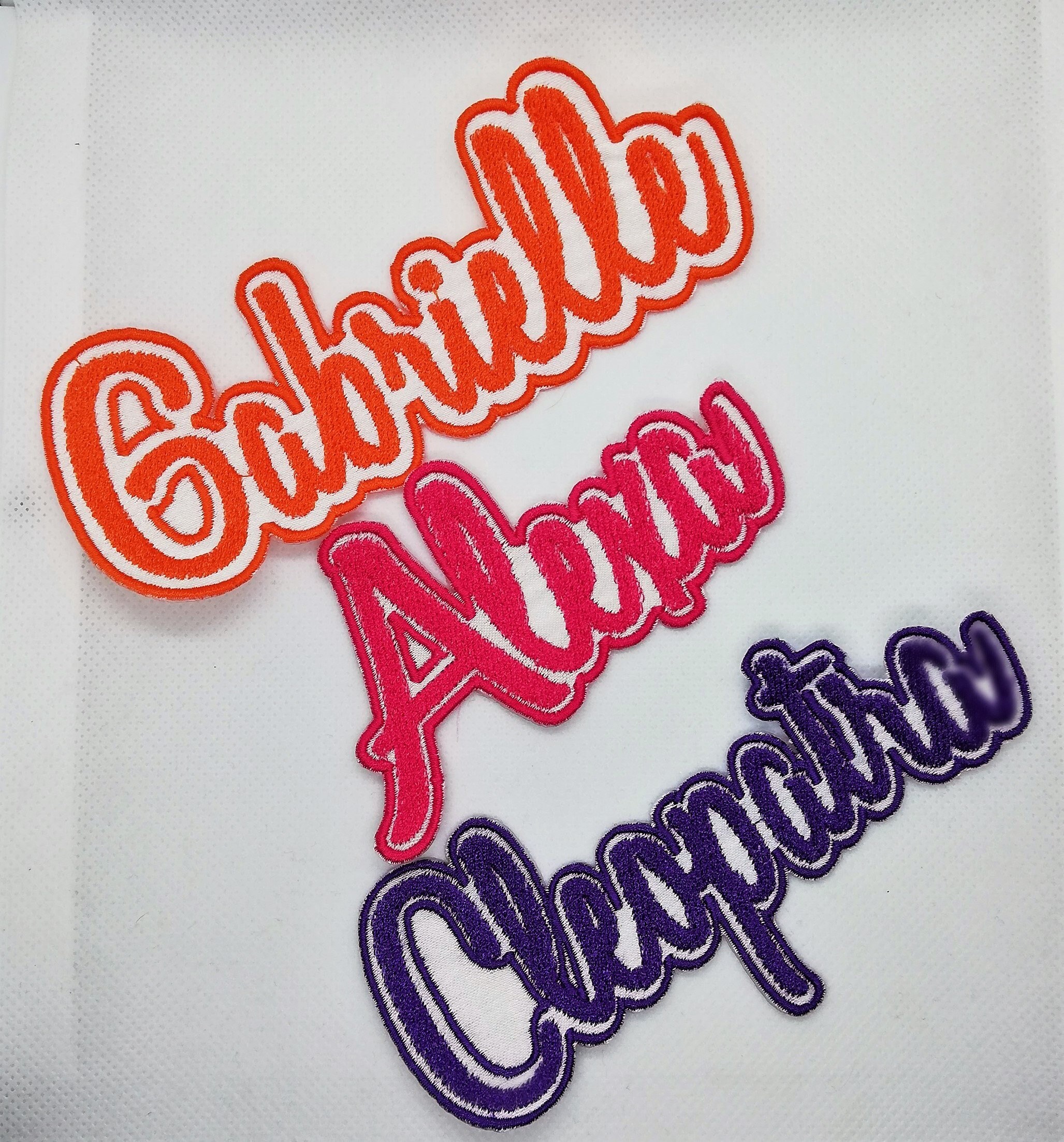 Single Iron on Embroidered Name Patches Embroidered Name Tag - Etsy