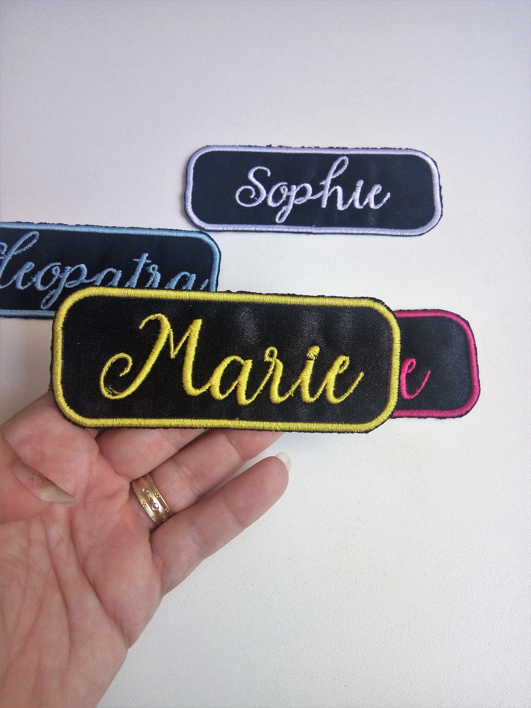 Embroidered Name Tag Black Name Patch Iron On Embroidered Etsy Australia