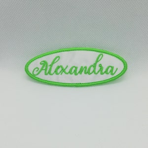 White Iron on Name Patch, Custom Embroidered Name Patch, White Name Tag ...