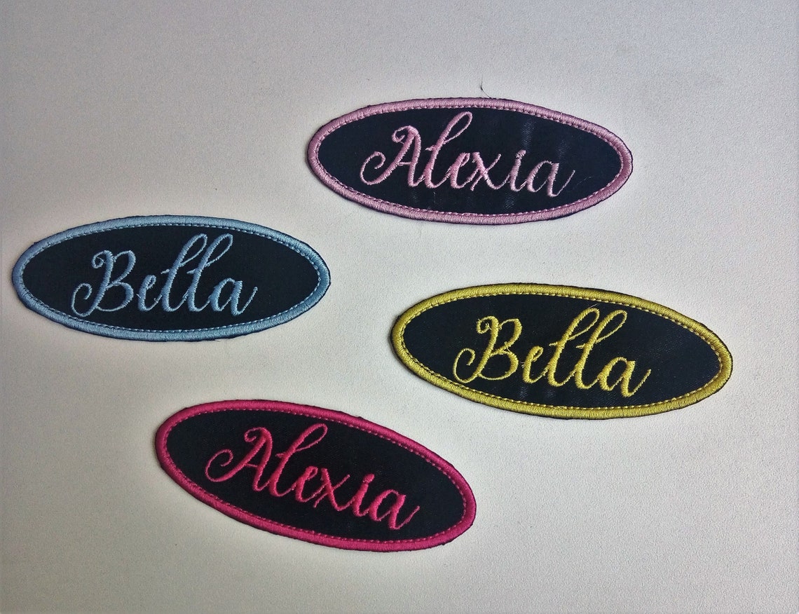 Custom Embroidered Name Patch Black Iron on Name Patch Name | Etsy