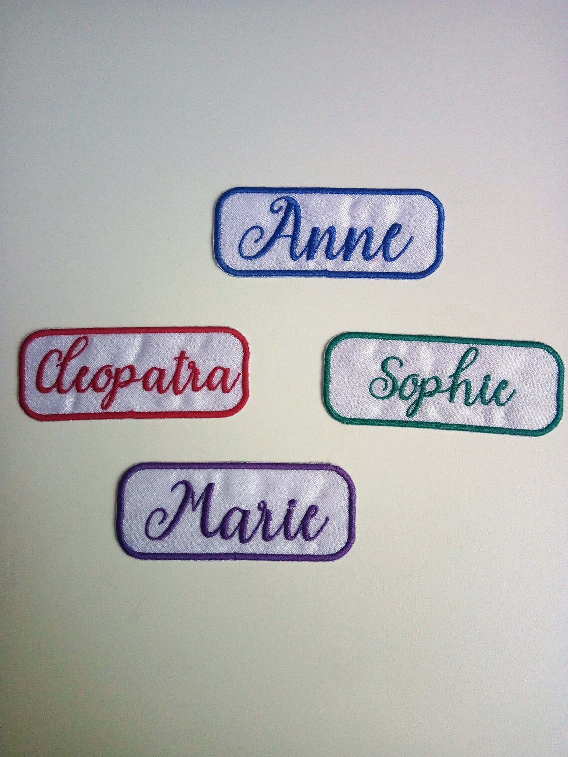 White Embroidered Name Tag Iron on White Name Tag Sew on - Etsy