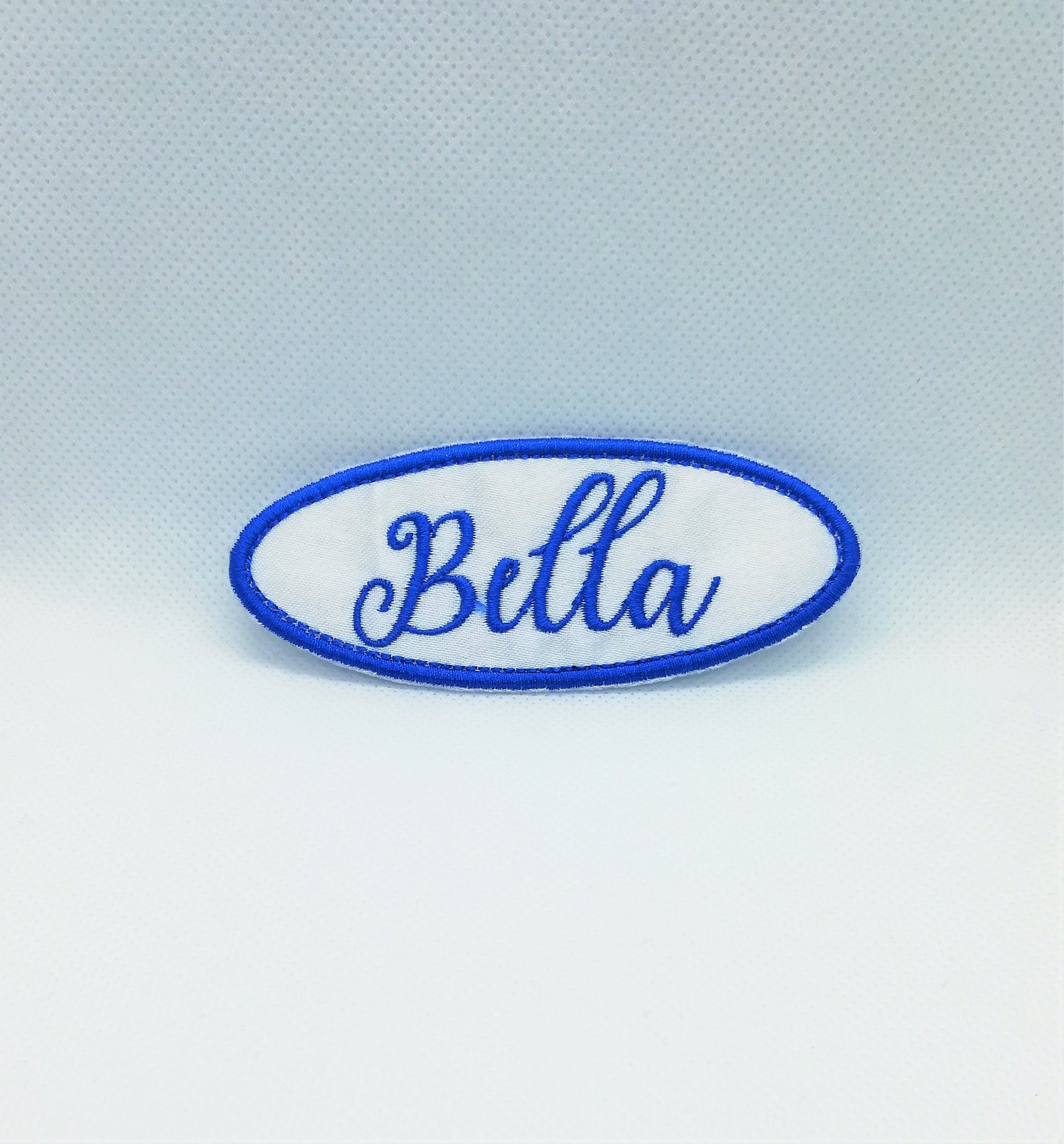 White Iron on Name Patch Custom Embroidered Name Patch White | Etsy