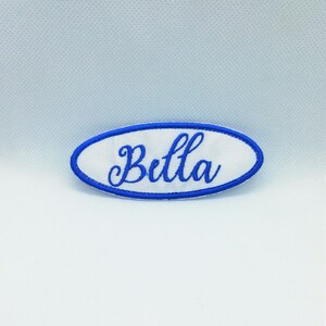White Iron on Name Patch, Custom Embroidered Name Patch, White Name Tag ...