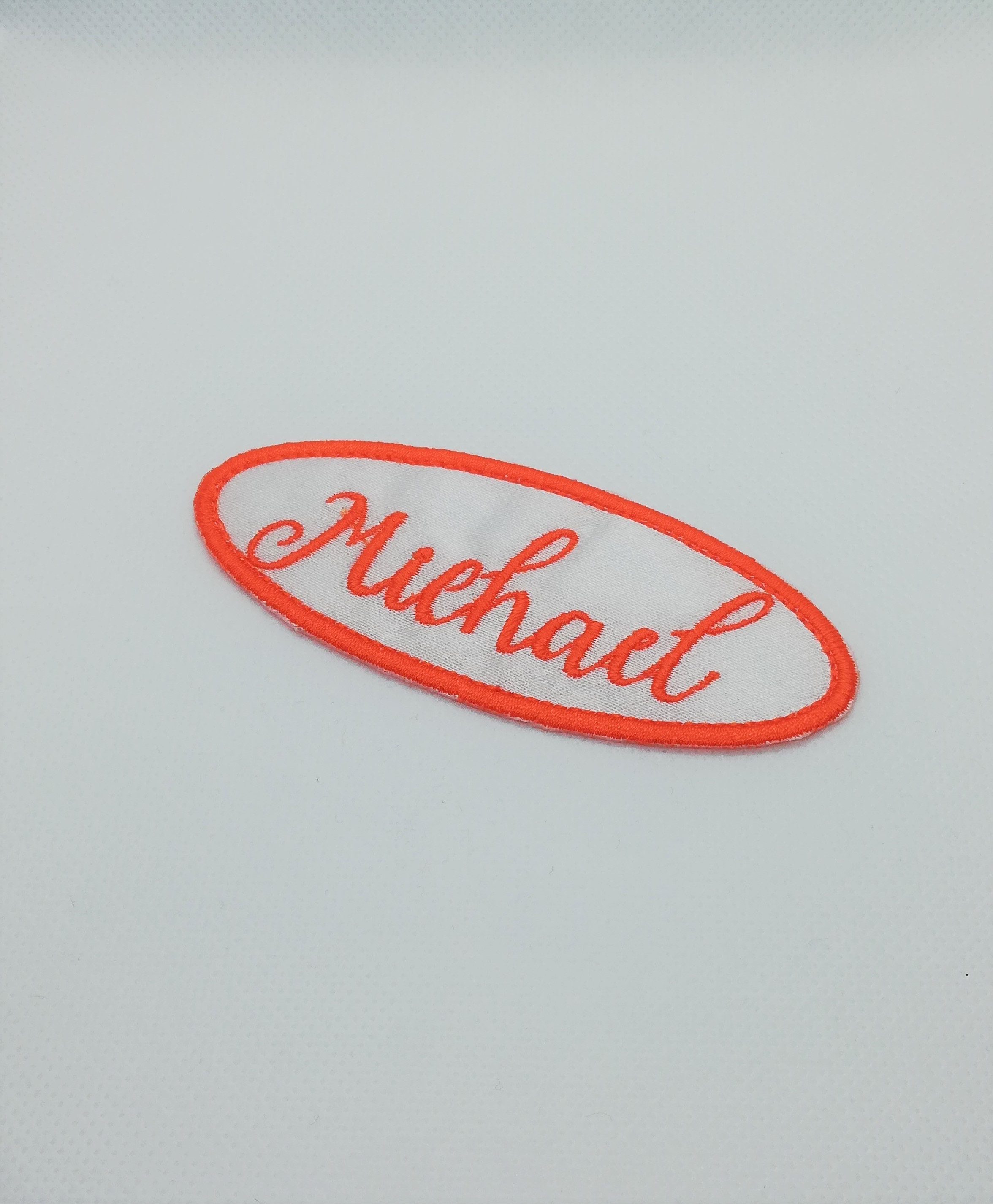 White Iron on Name Patch Custom Embroidered Name Patch White | Etsy