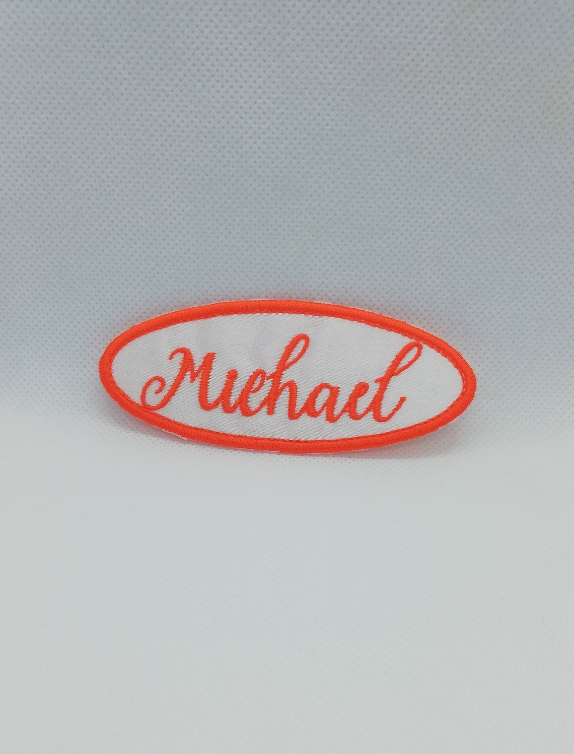 White Iron on Name Patch Custom Embroidered Name Patch White | Etsy