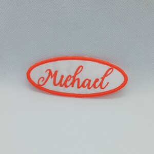 White Iron on Name Patch, Custom Embroidered Name Patch, White Name Tag ...