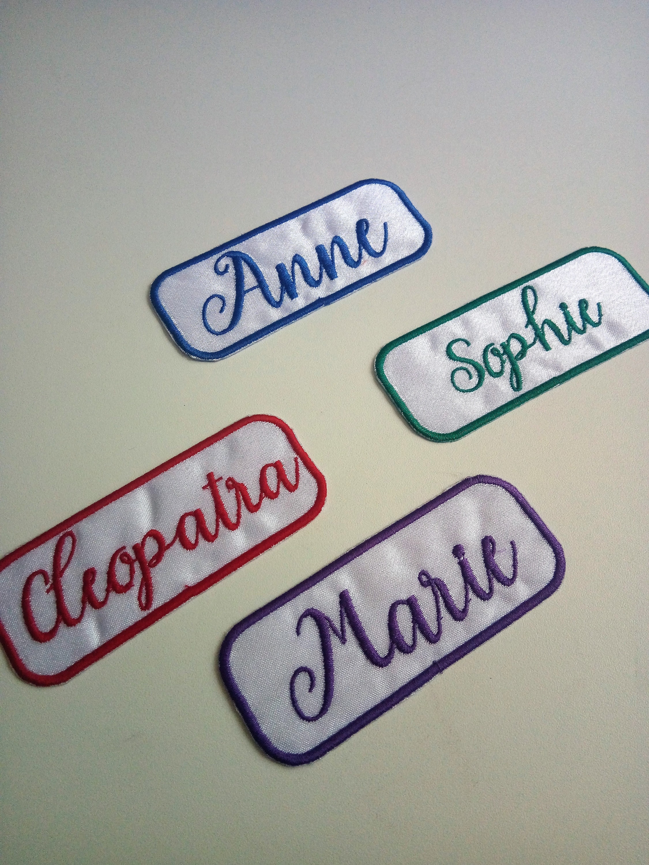 White Embroidered Name Tag Iron on White Name Tag Sew on - Etsy