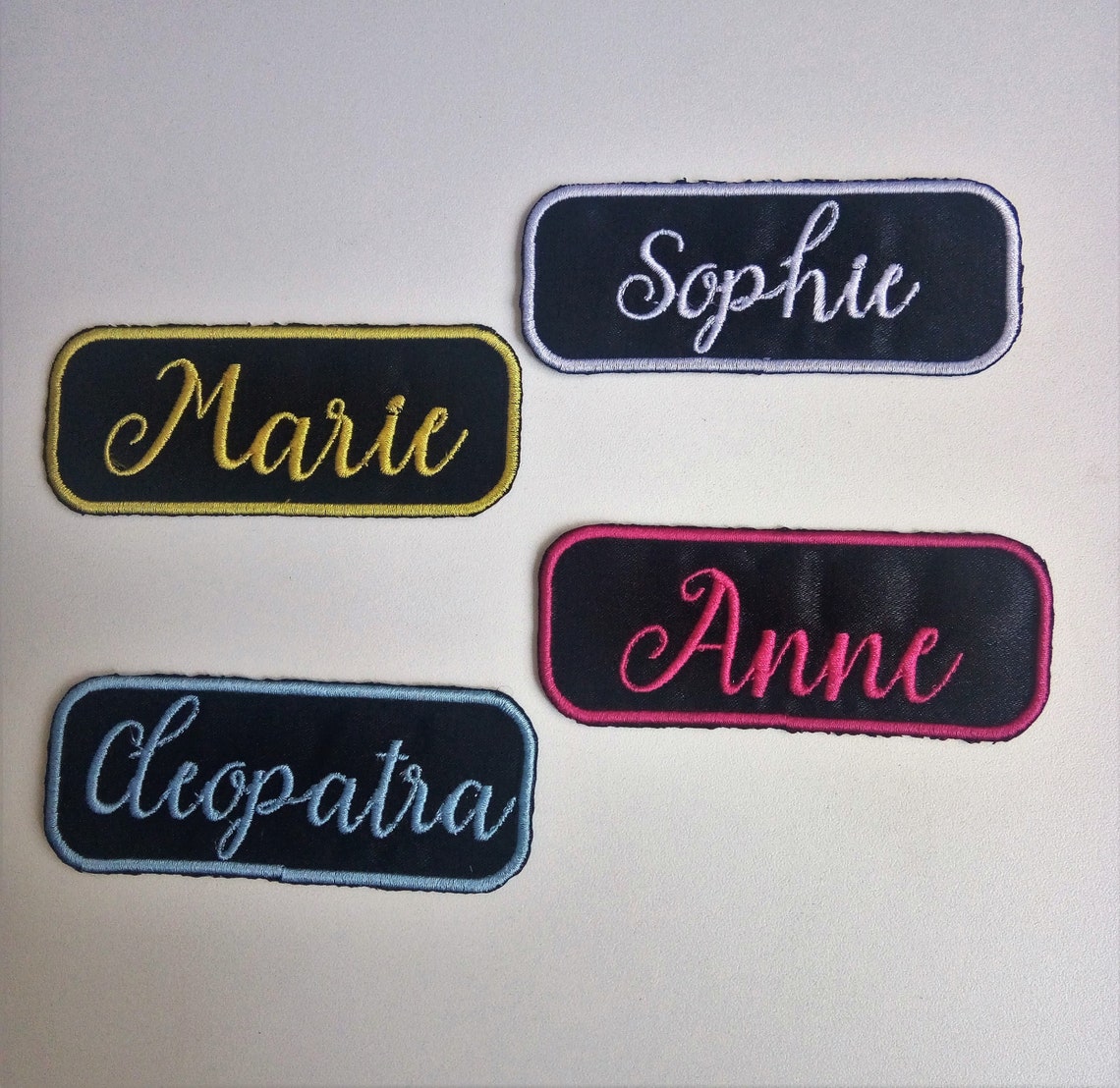 Embroidered Name Tag Black Name Patch Iron on Embroidered | Etsy