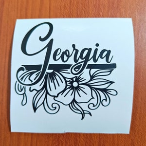 Personalized Floral Name Vinyl Decal Sticker, Single Name With Flower ...