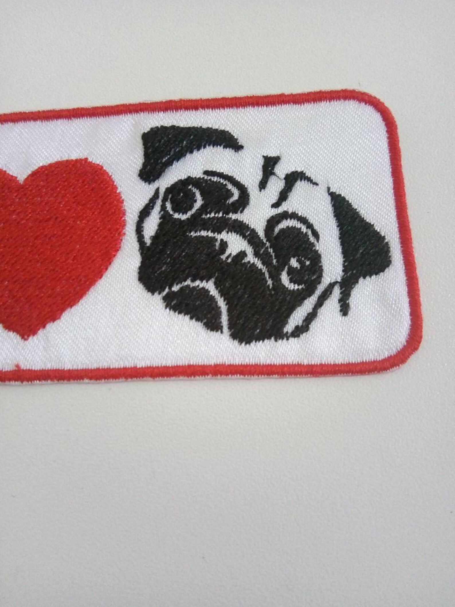 I Love Pug Iron on Embroidered Patches for Pug Lovers for - Etsy