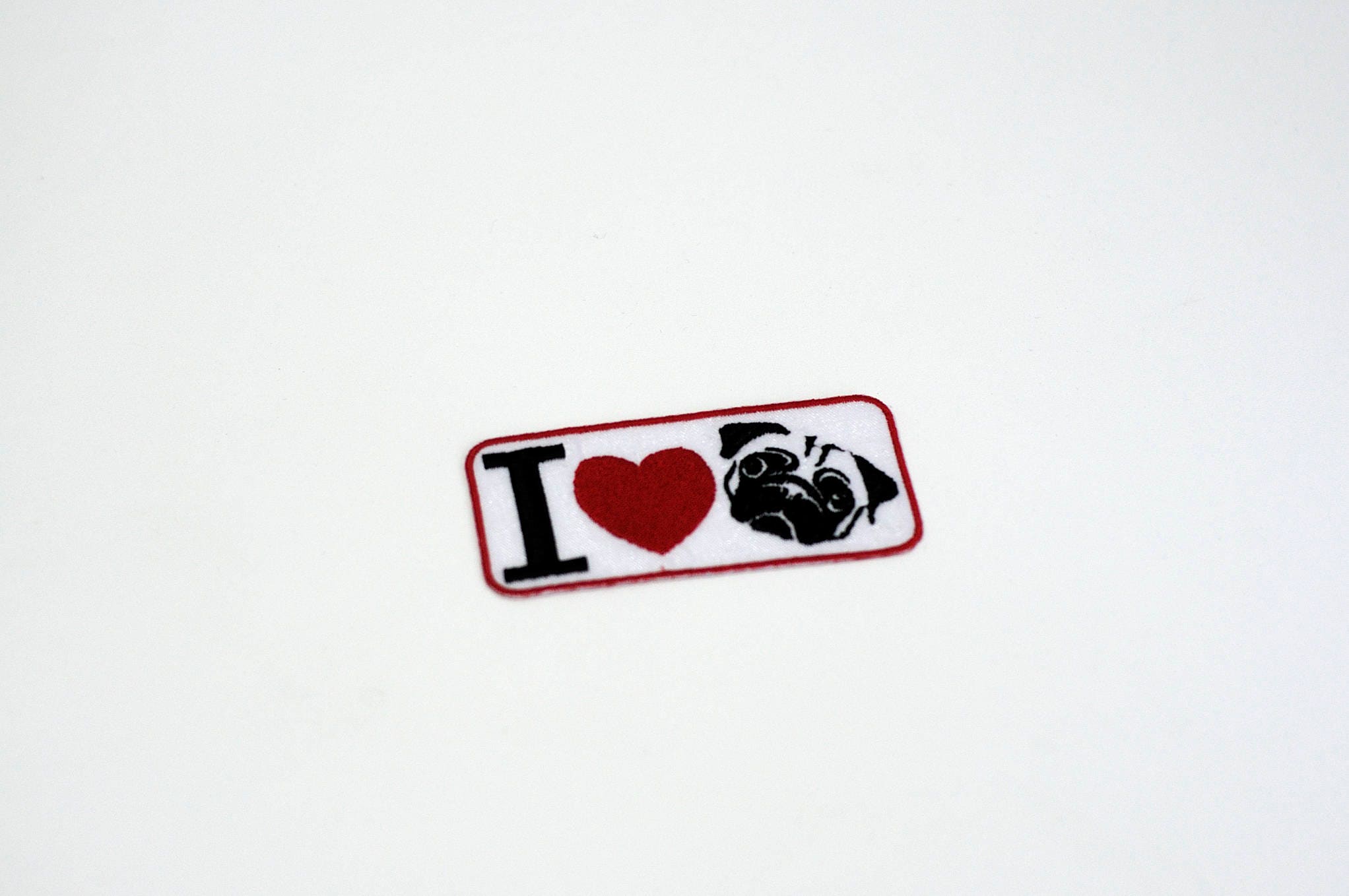I Love Pug Iron on Embroidered Patches for Pug Lovers for - Etsy