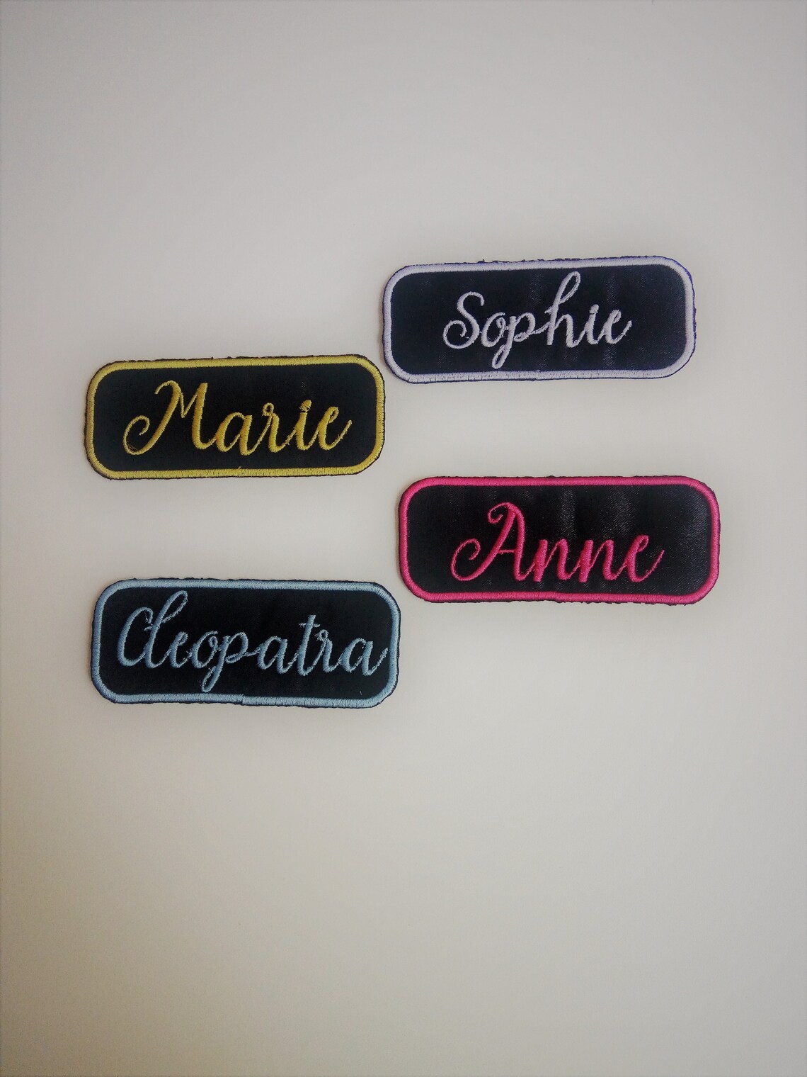 Embroidered Name Tag Black Name Patch Iron on Embroidered | Etsy