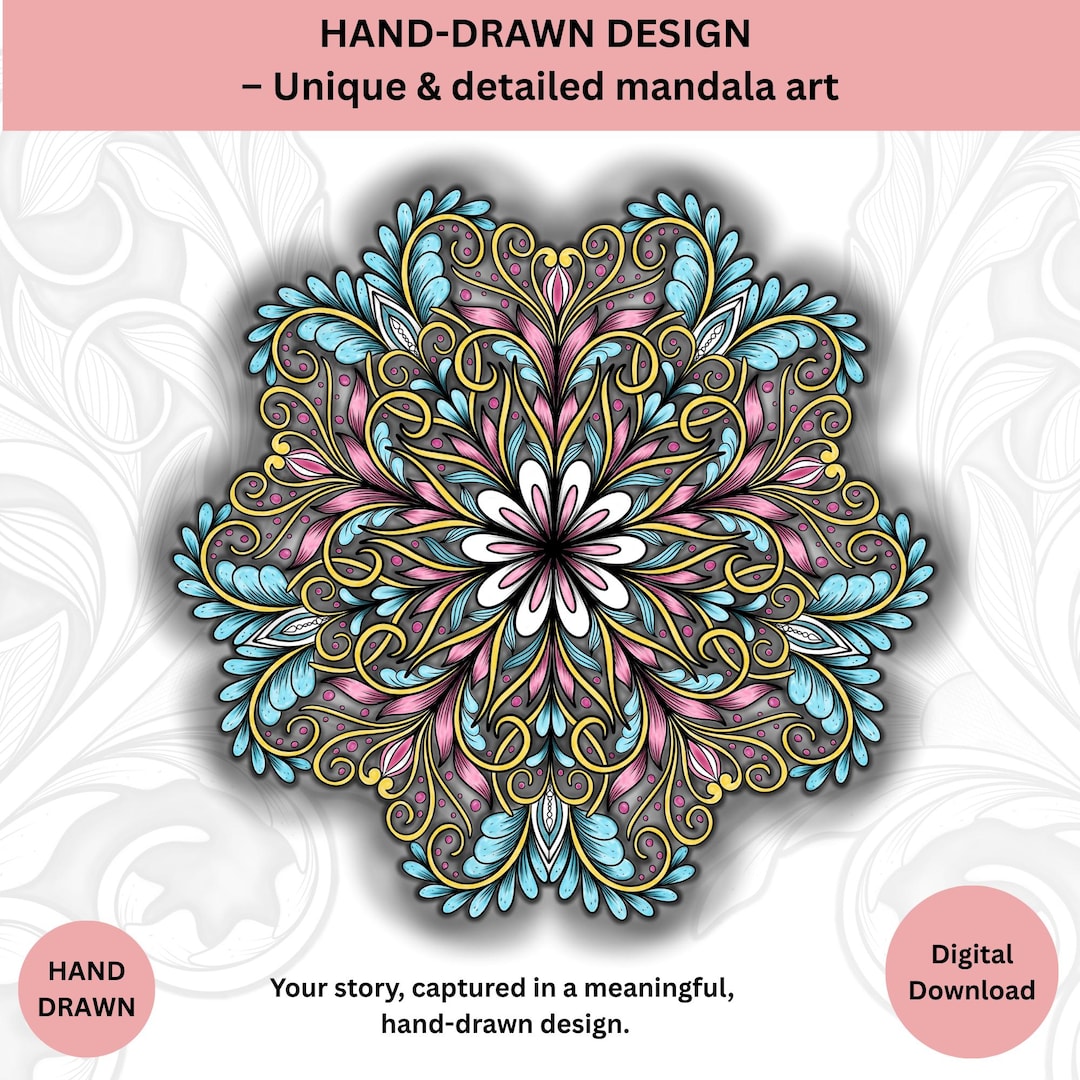 Mandala Tattoo Design – Digital Download | Line Art, Colored & Shaded ...