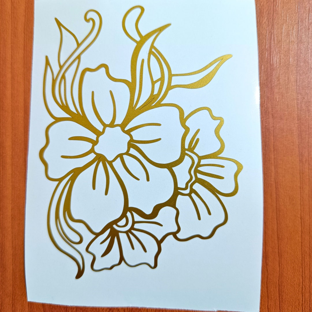 Flower Design Decal, Doodle Flower Decal, Floral Vinyl Decal, Wedding ...