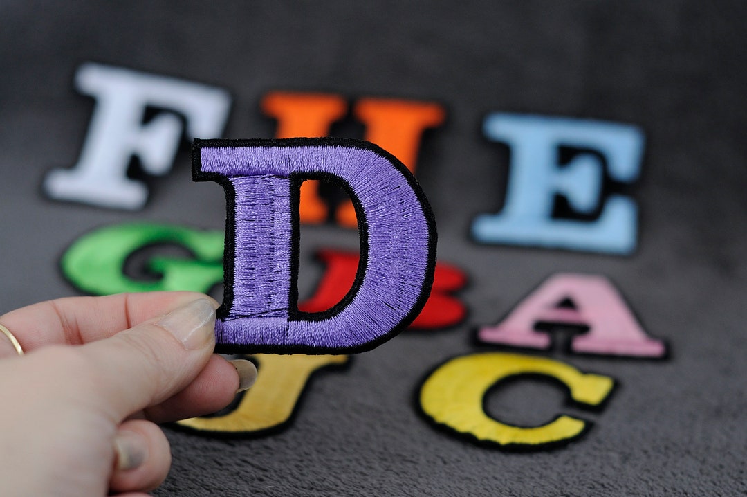 2" Embroidered Letter Patches: Iron-on Alphabet Applique (4 Pieces) - Etsy