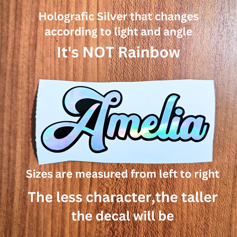 Holographic Name Decal: Layered Vinyl Sticker - Etsy