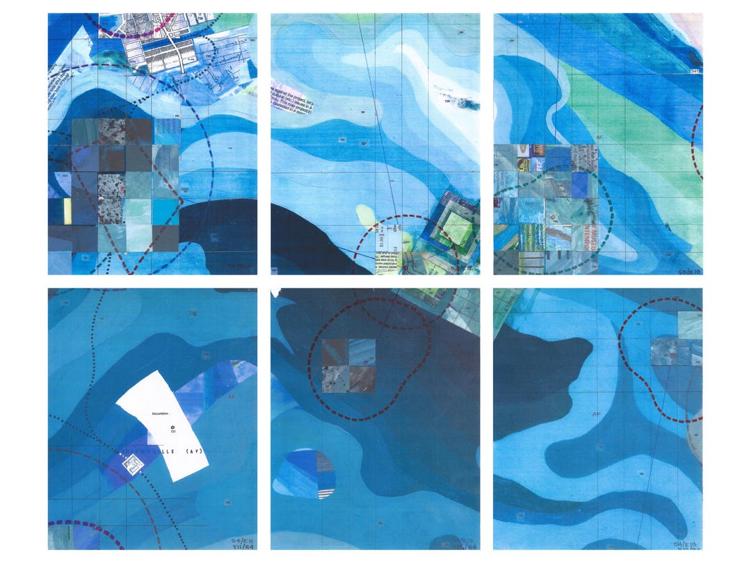 Jerry's Map: Group of 6 Contiguous Panels - South 3&4 / East 11, 12, 13 ...