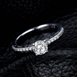 1ct Carat 925 Sterling Silver Solitaire CZ Engagement Ring - Etsy