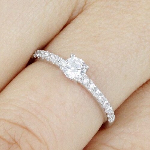 0.25ct 925 Sterling Silver Round Cut Diamond Simulant - Etsy
