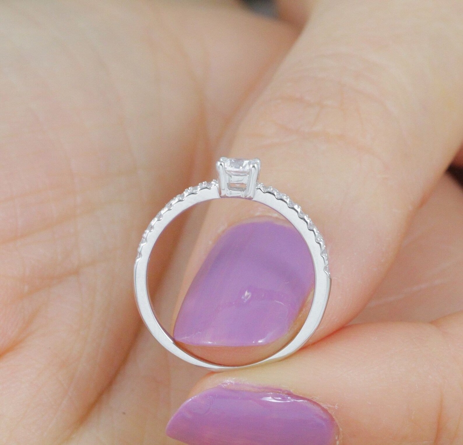 0.25ct 925 Sterling Silver Round Cut Diamond Simulant | Etsy