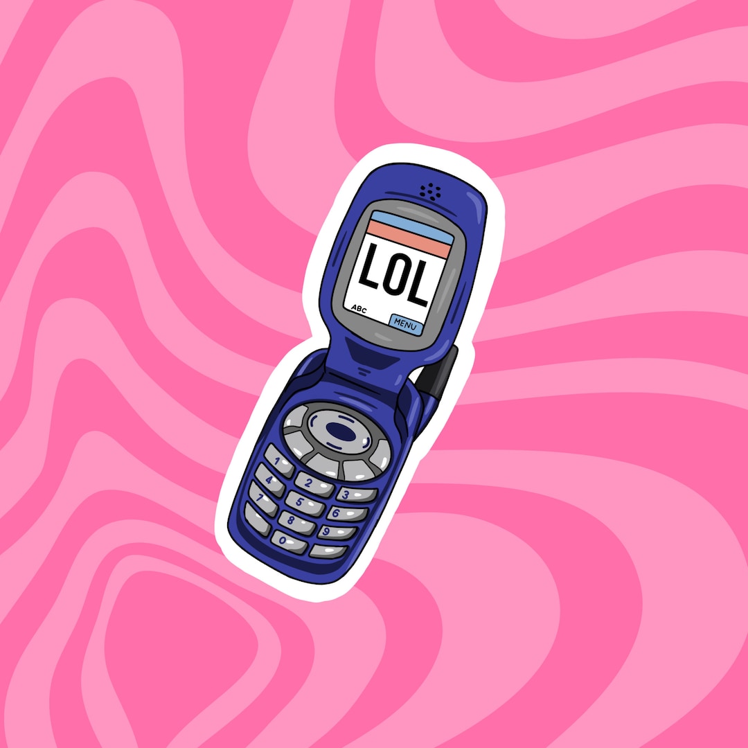 Blue Flip Phone Phone Sticker | 90s Aesthetic, 00s Aesthetic, Flip ...