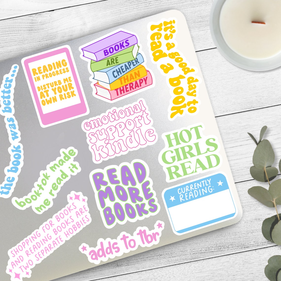 Buying Books and Reading Books Sticker, Reading Stickers, Book Stickers ...