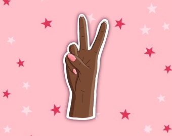 Hand Peace Sign Sticker, V Sign Hand Gesture Sticker, Hand Victory Sign ...