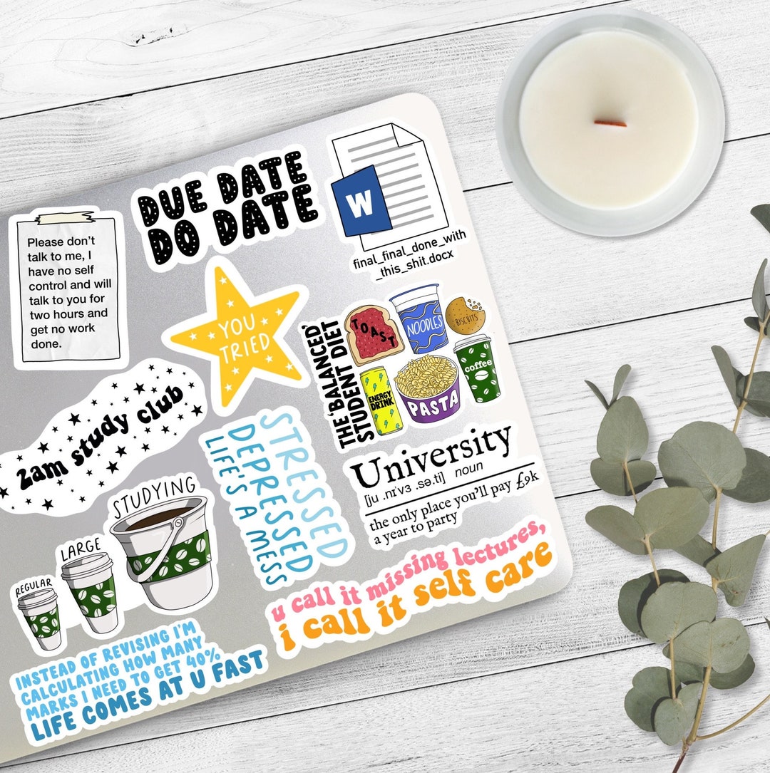 Student Life Sticker Bundle | 11 Stickers | College Life | University ...