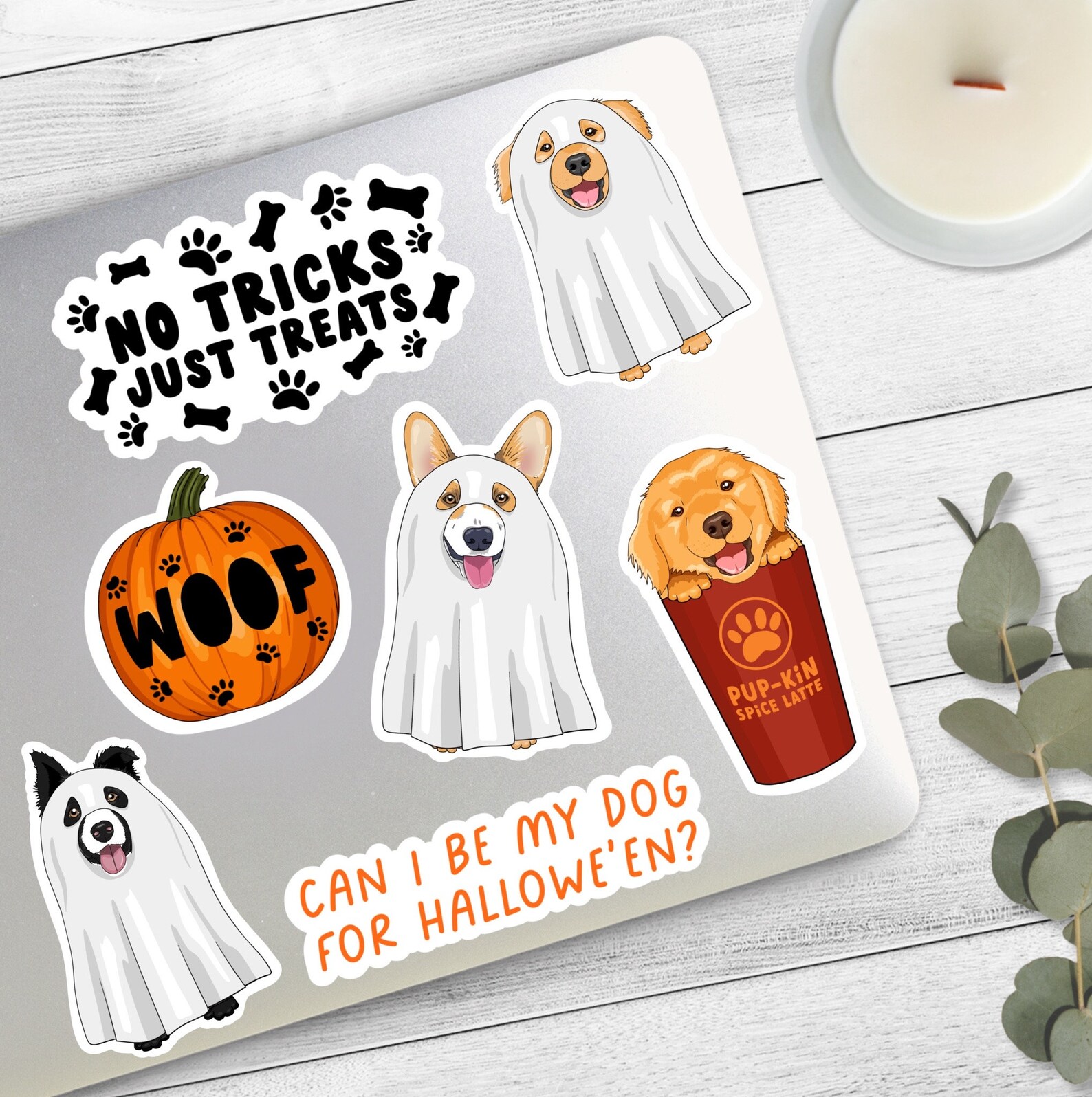 Ghost Corgi | Dog Stickers, Dogs at Halloween, Spooky Dogs, Funny Dogs ...