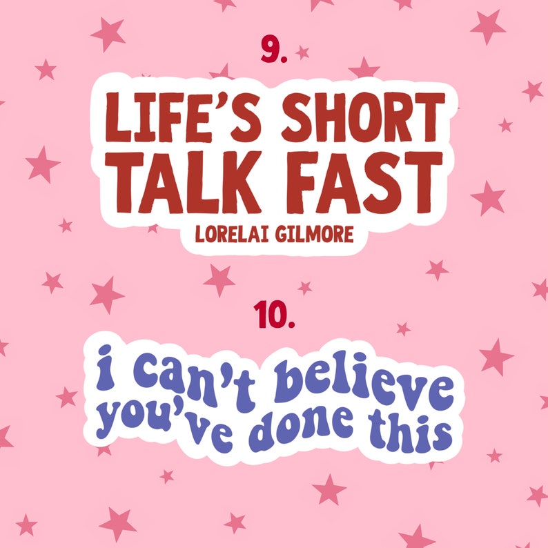 Custom Quote Sticker Song Lyrics Stickers Movie Quote TV - Etsy