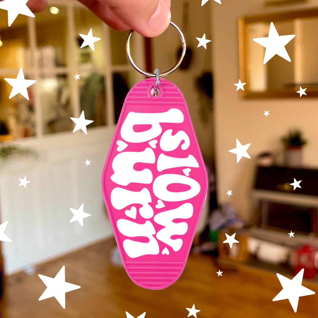 Slow Burn Book Tropes Keychain | Pink Motel Style Keychains, Passed ...