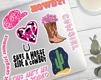 Disco Cowboy Hat Sticker Cowgirl Vibes Sticker, Cowboy Stickers, Disco ...