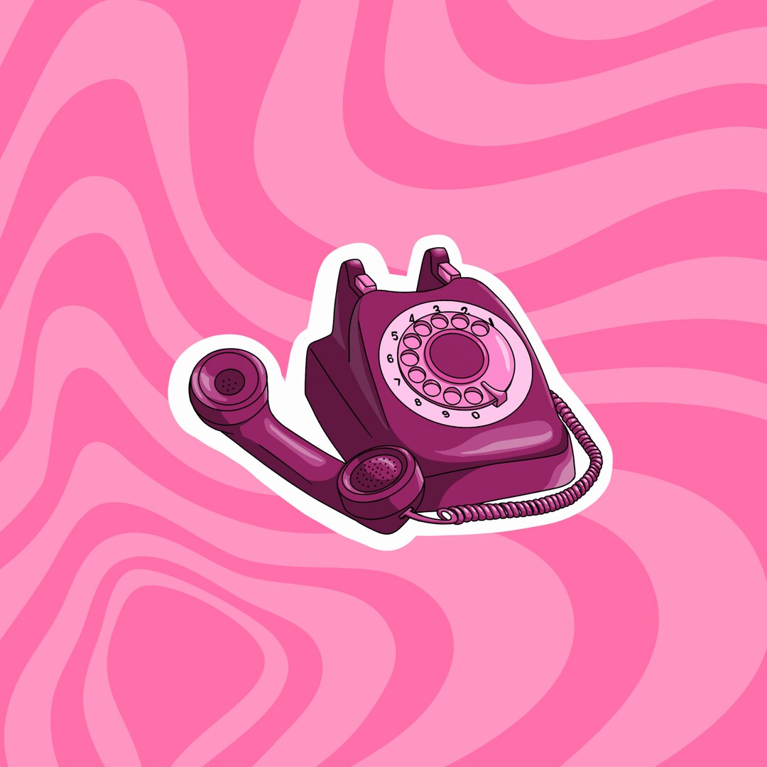 Pink Vintage Phone Sticker | Vintage Phone, Rotary Phone, Aesthetic ...