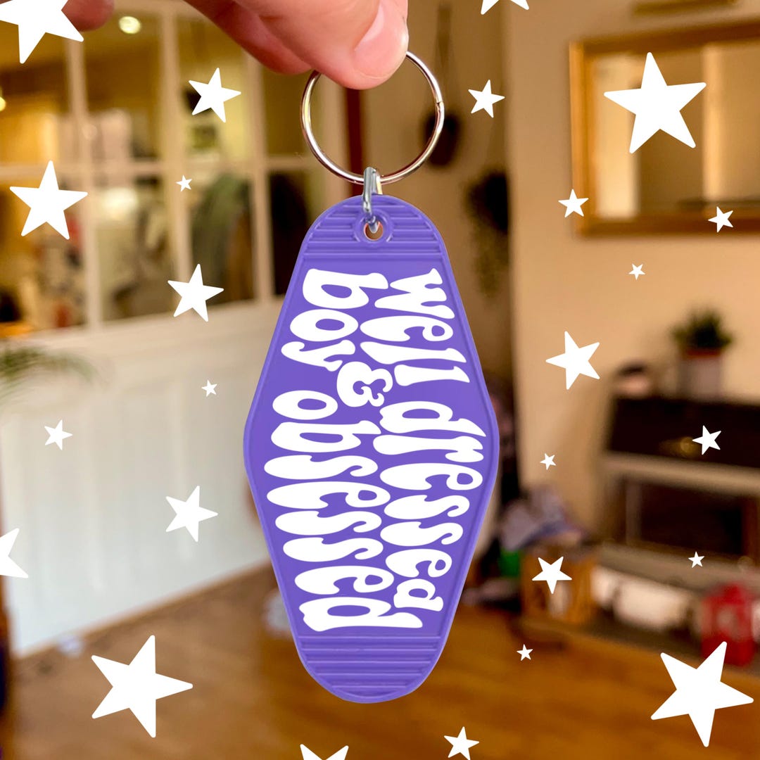 Well Dressed and Boy Obsessed Keychain | Motel Style Keychains, 9 ...