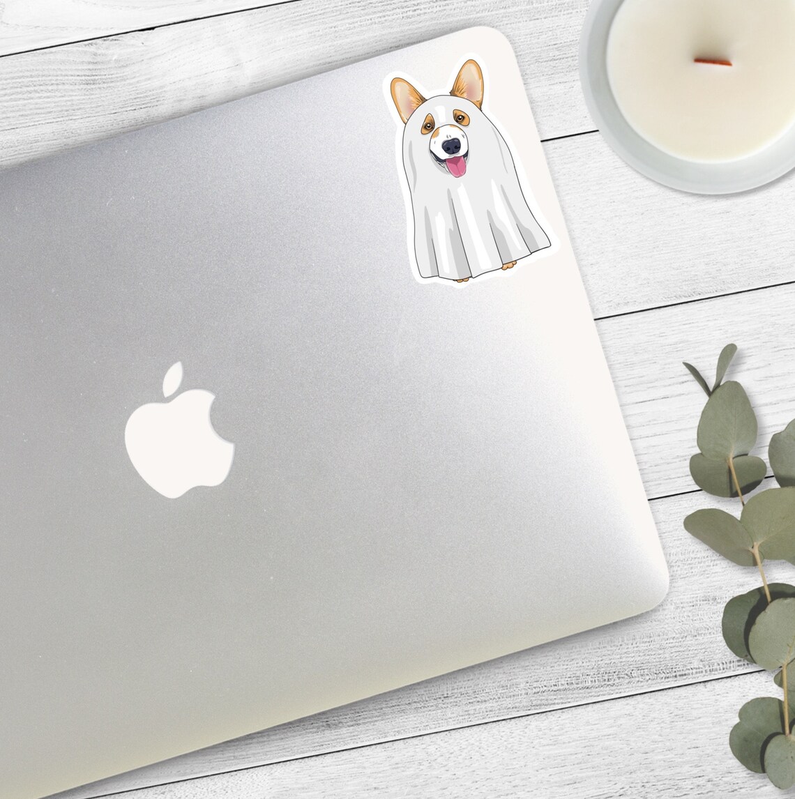 Ghost Corgi | Dog Stickers, Dogs at Halloween, Spooky Dogs, Funny Dogs ...