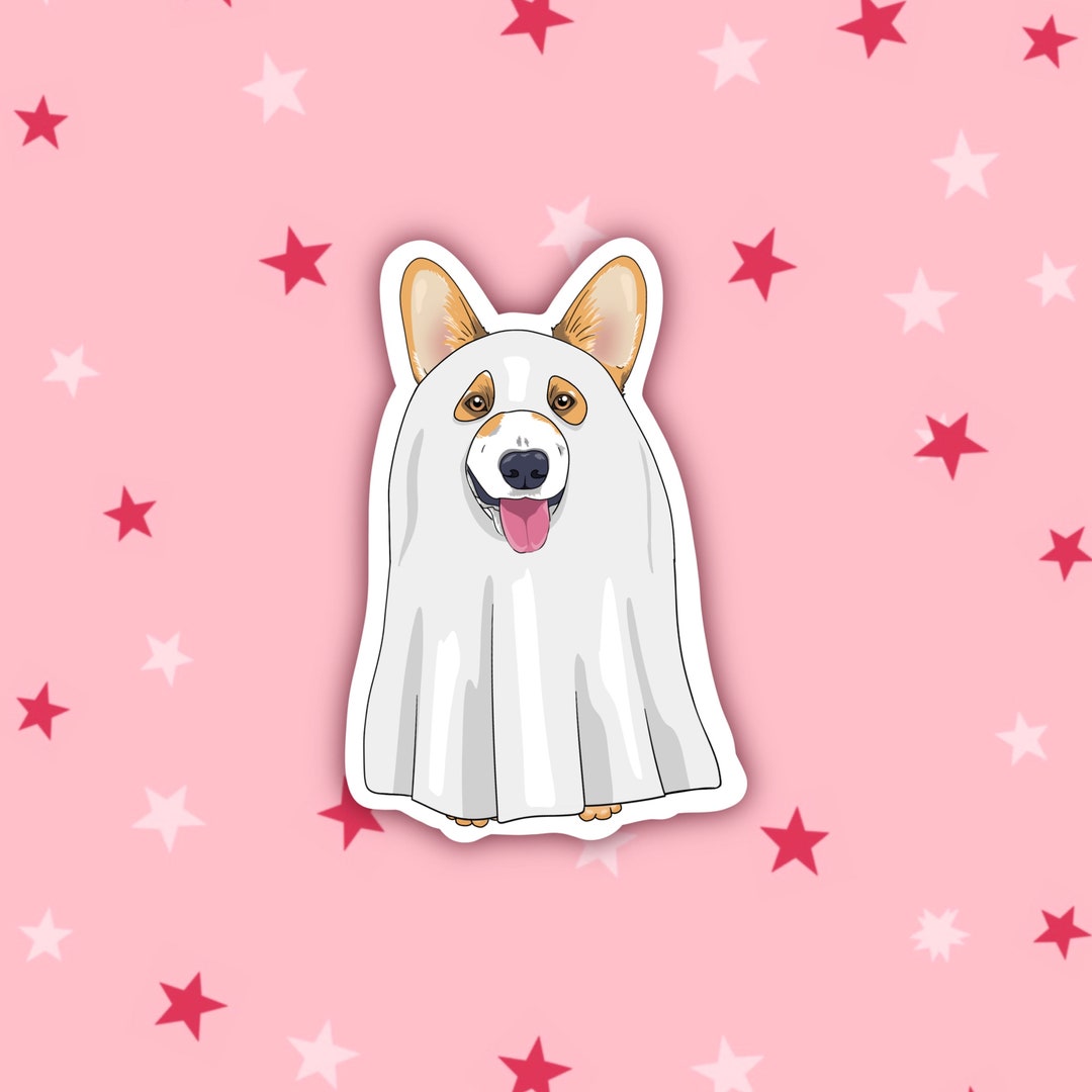 Ghost Corgi | Dog Stickers, Dogs at Halloween, Spooky Dogs, Funny Dogs ...