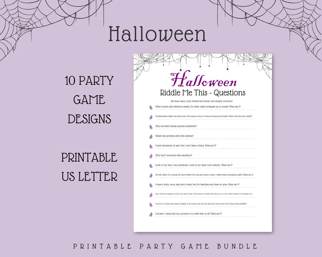 Printable Halloween Games Bundle: Spooky Party Activities (US Letter ...