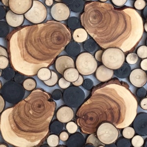 Wood Slice Wall Art, Tree Slice Wall Art, Wood Mosaic Art, Abstract ...