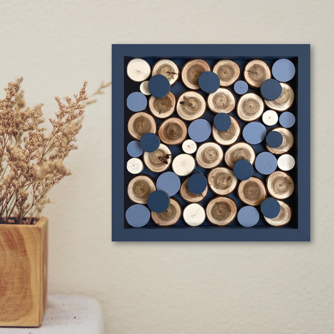 Tree Slice Wall Art, Wood Mosaic Wall Art, Wood Slice Wall Art, Modern ...