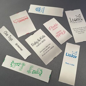 Custom Labels, Personalized White Satin Tags for Baby and Kids Clothes ...