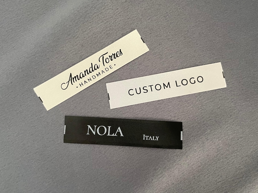Set of 100 Soft Satin Labels in Cream, Black or White, Personalized ...