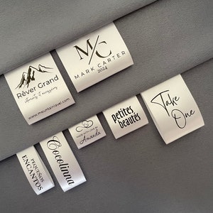 Custom White Labels, Silky Satin Tags With Custom Logo/text on the ...