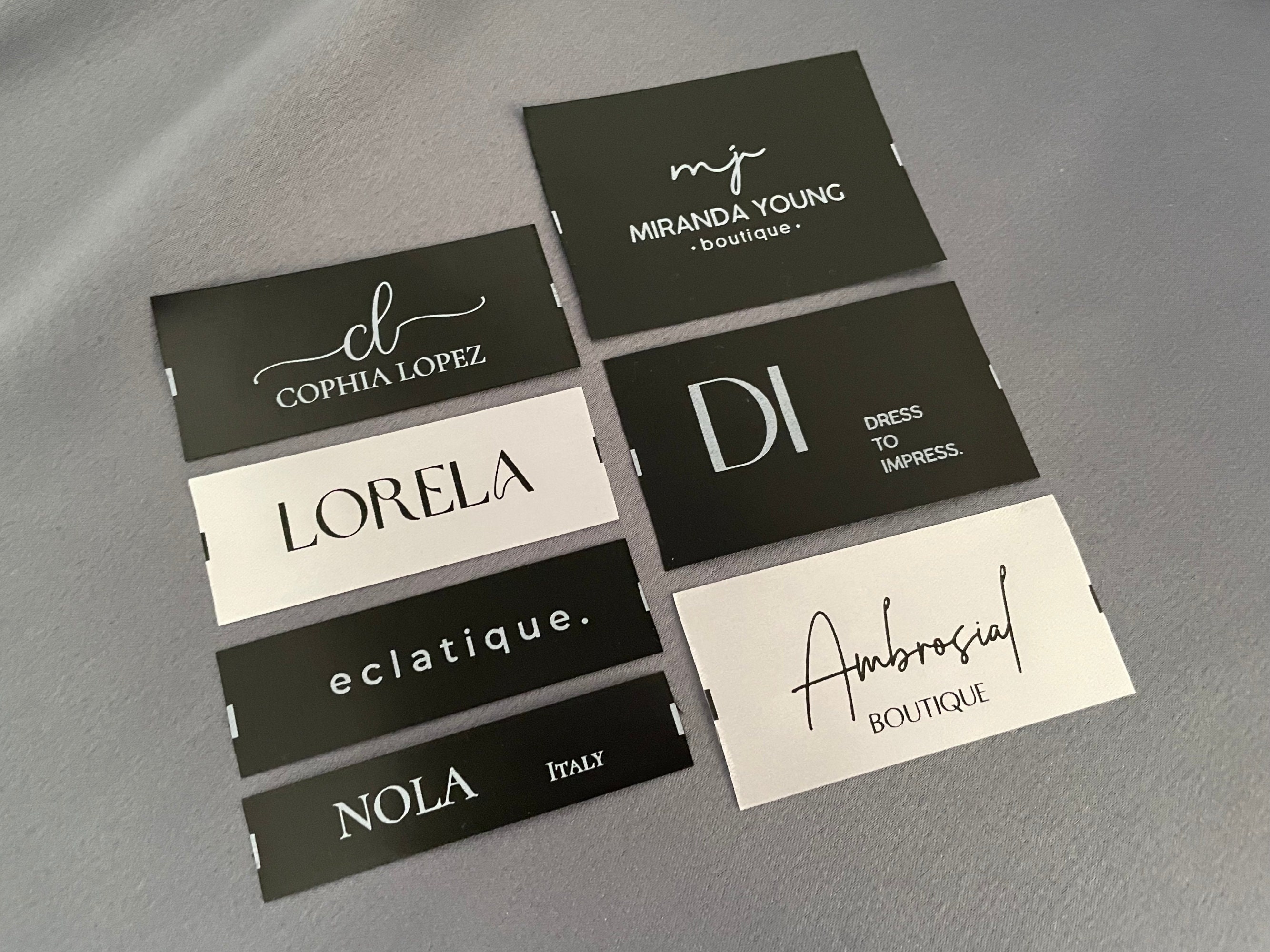 Set of 100 Soft Satin Labels in Cream, Black or White, Personalized ...
