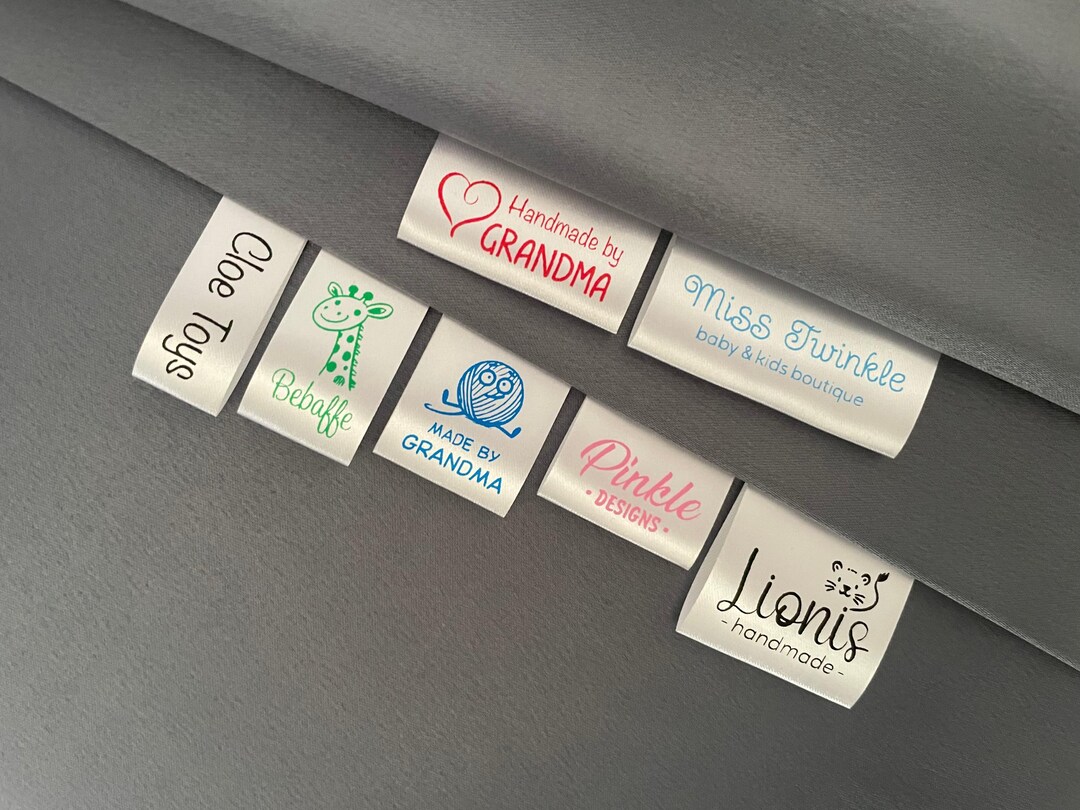 Custom Labels, Personalized White Satin Tags for Baby and Kids Clothes ...
