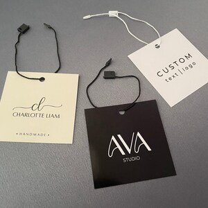 Double-sided Square Custom Hang Tags With Strings, 2 1/2 In. X 2 1/2 In ...