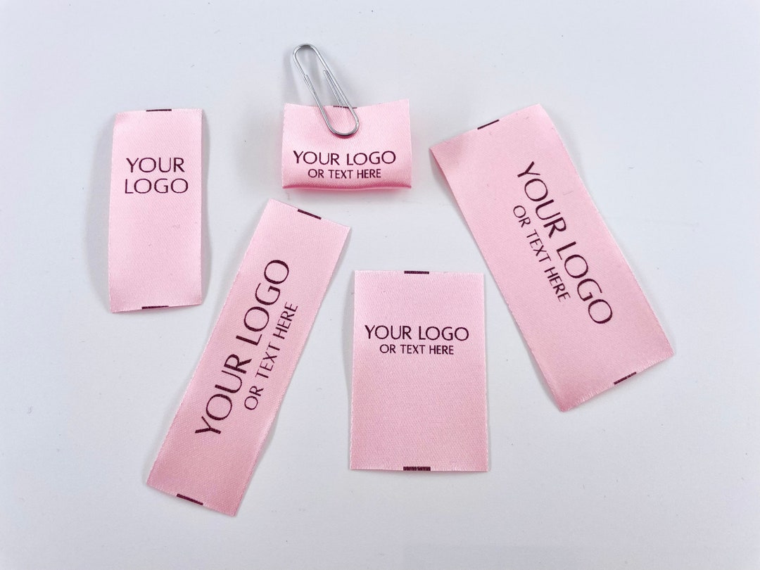 Pink Clothing Labels, Personalized Fold Over Tags, Custom Sewing Pink ...