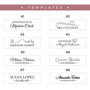 Custom Name Labels for Handmade Items, Trendy Sew on Flat Satin Tags or ...