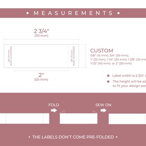Custom Sewing Tags | End Fold Style Fabric Labels | 2 3/4" (70 Mm ...