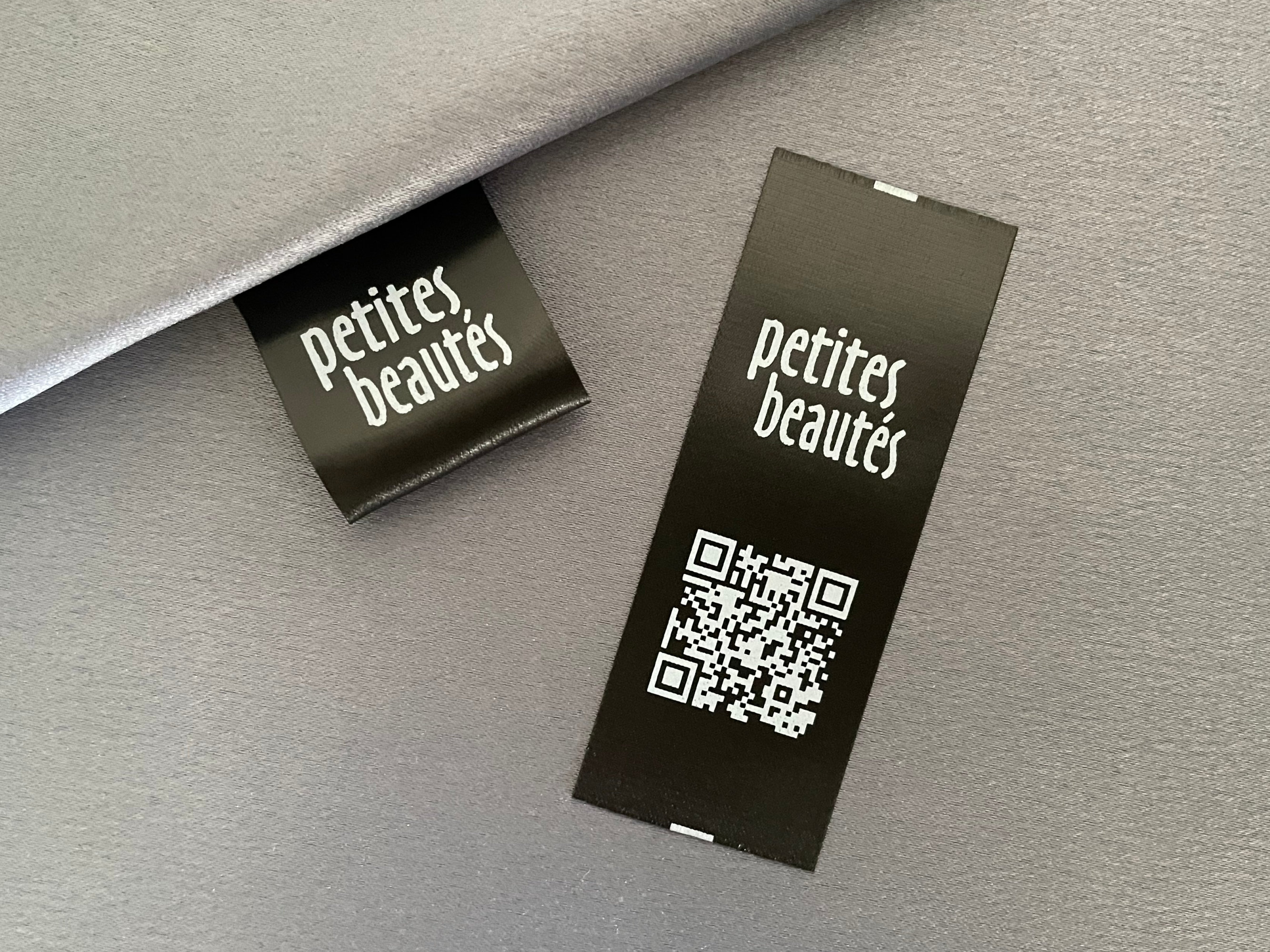Custom QR Code Soft Satin Labels, Black or White Trendy Sewing Tags - Etsy