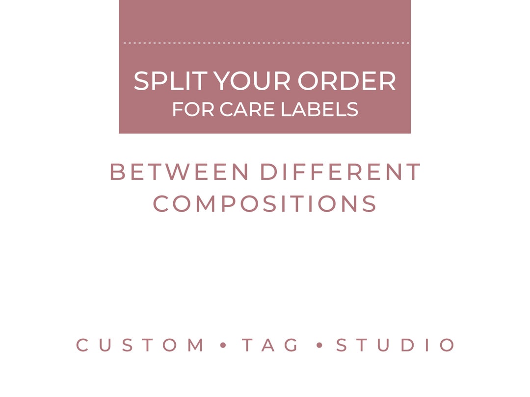 Split Set of Care Labels Between Different Compositions - Etsy